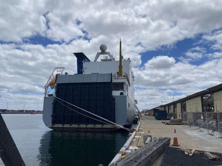 ‘Stealthiest Warship’ AKA Ocean Trader In Port - Fremantle Shipping News