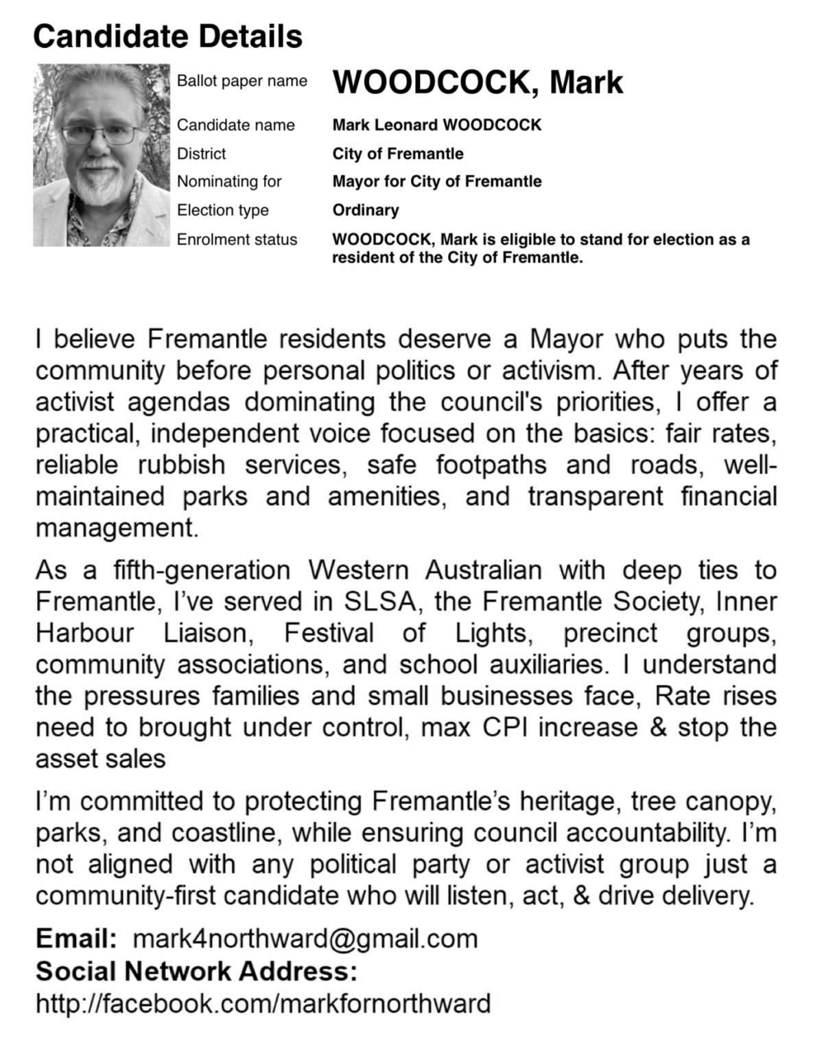 The Mayor Candidates Interviews - Mark Woodcock - Fremantle Shipping News
