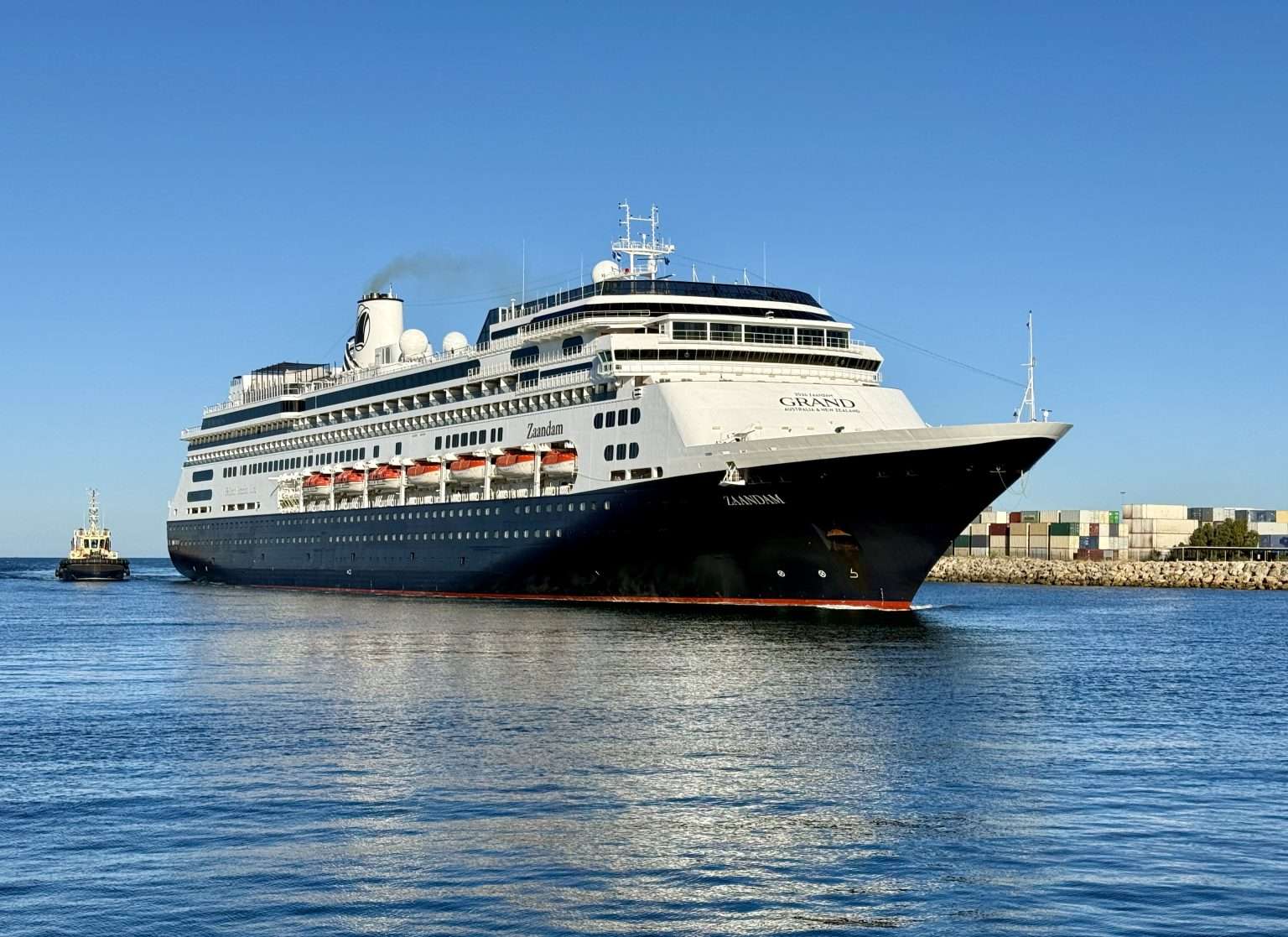 Sailing in Navy Blue: MS Zaandam Cuts Quite a Dash - Fremantle Shipping ...